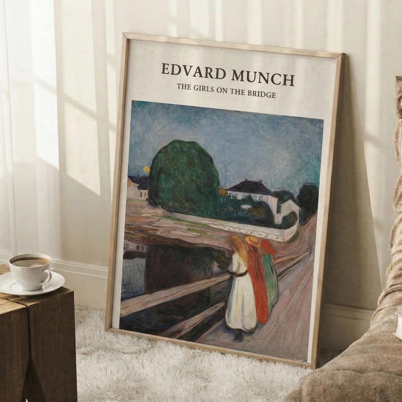 Edvard Munch Print, the Girls on the Bridge, Vintage Wall Art ...