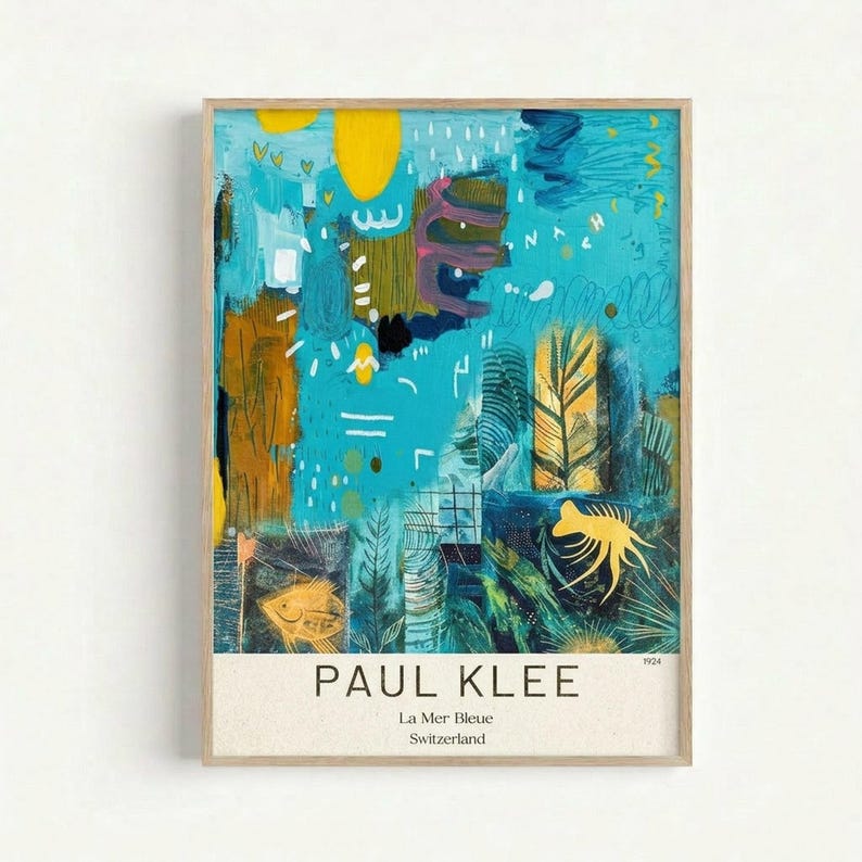 Paul Klee Poster, La Mer Bleue Print, Abstract Exhibition Wall Art ...