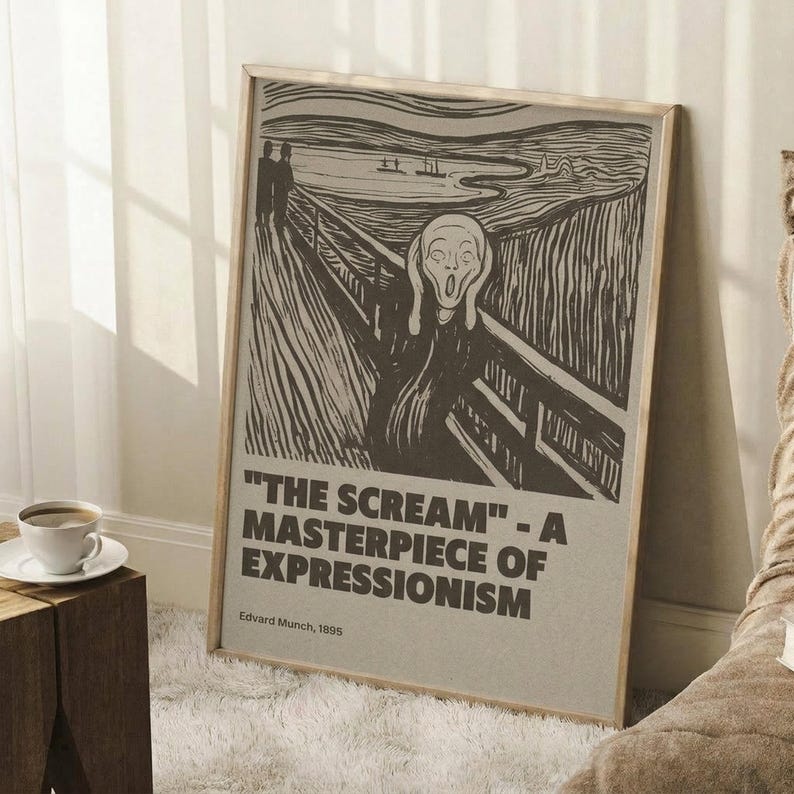 The Scream Edvard Munch Art Print, Expressionism Masterpiece Poster ...