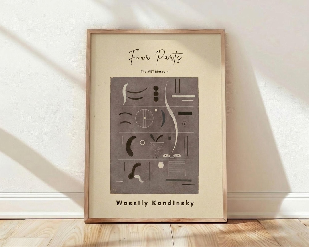Wassily Kandinsky, Four Parts Print, Bauhaus Poster, Abstract Wall Art ...