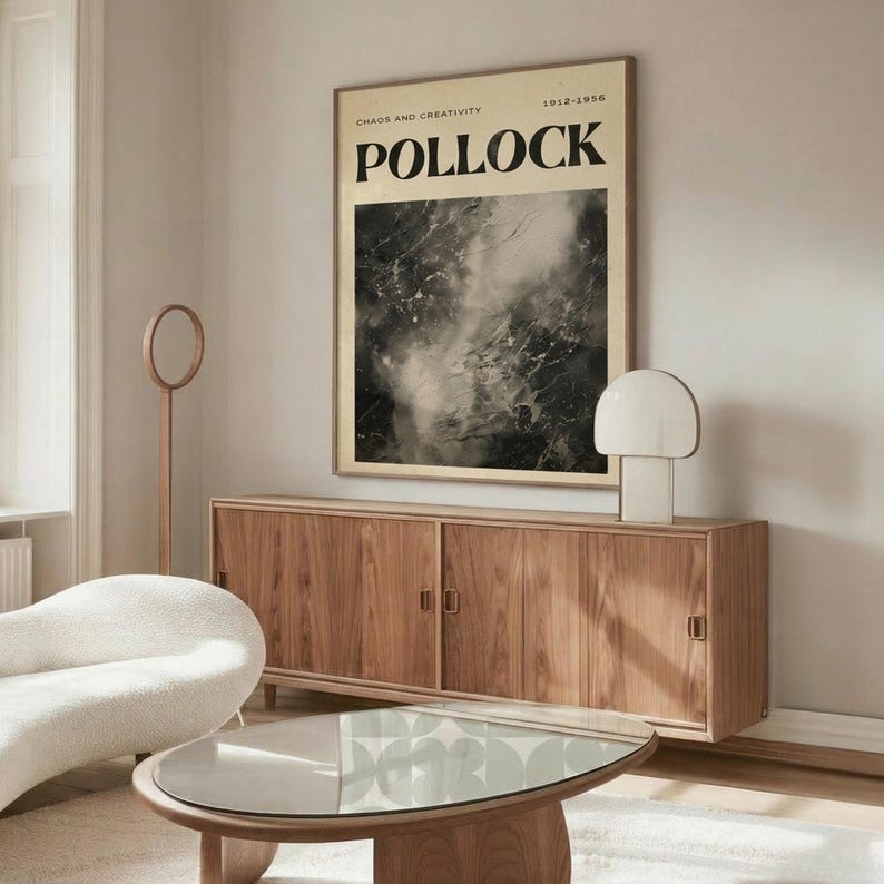 Jackson Pollock Exhibition Poster, Abstract Art Print, Mid Century ...