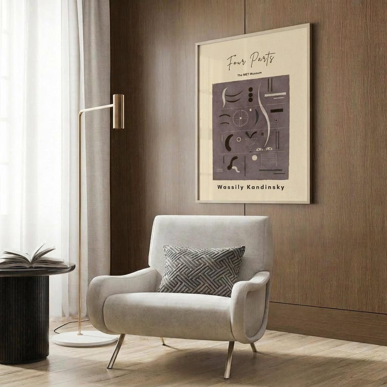 Wassily Kandinsky, Four Parts Print, Bauhaus Poster, Abstract Wall Art ...