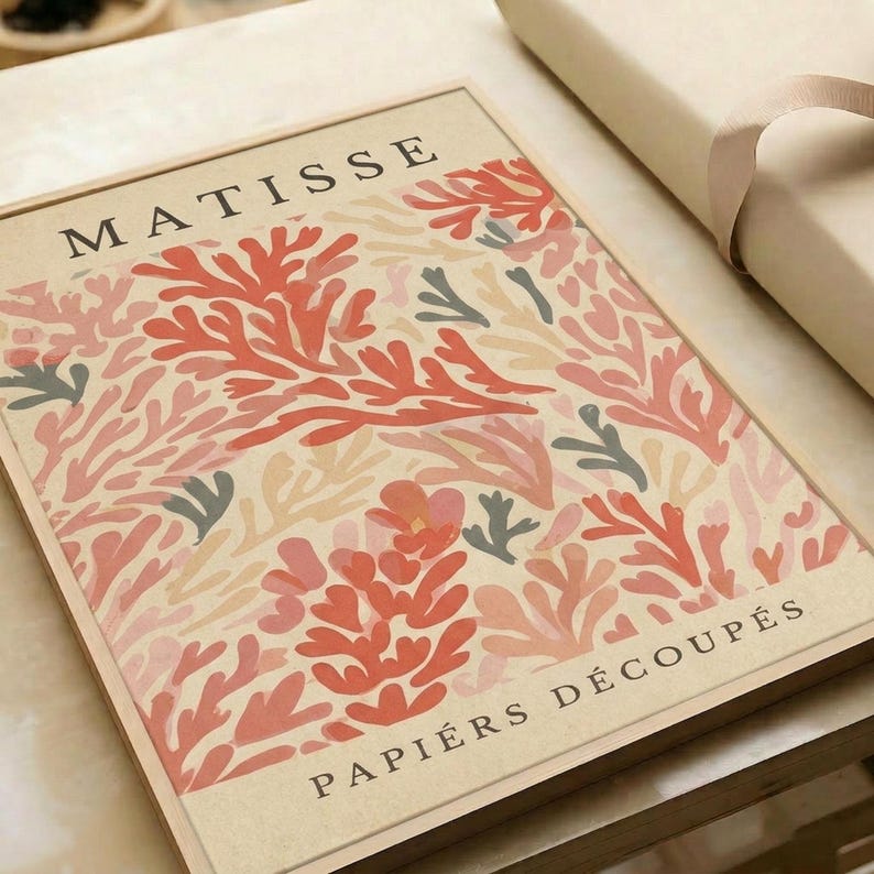 Matisse Exhibition Poster, Coral Cutout Art Print, Papiers Decoupes ...