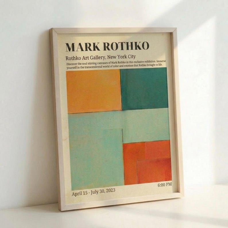 Mark Rothko Print, Abstract Art Print, Modern Wall Art, Rothko Poster ...