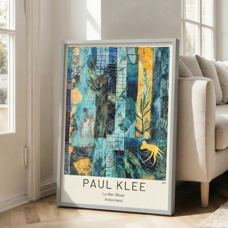 Paul Klee Poster, La Mer Bleue Print, Abstract Exhibition Wall Art ...