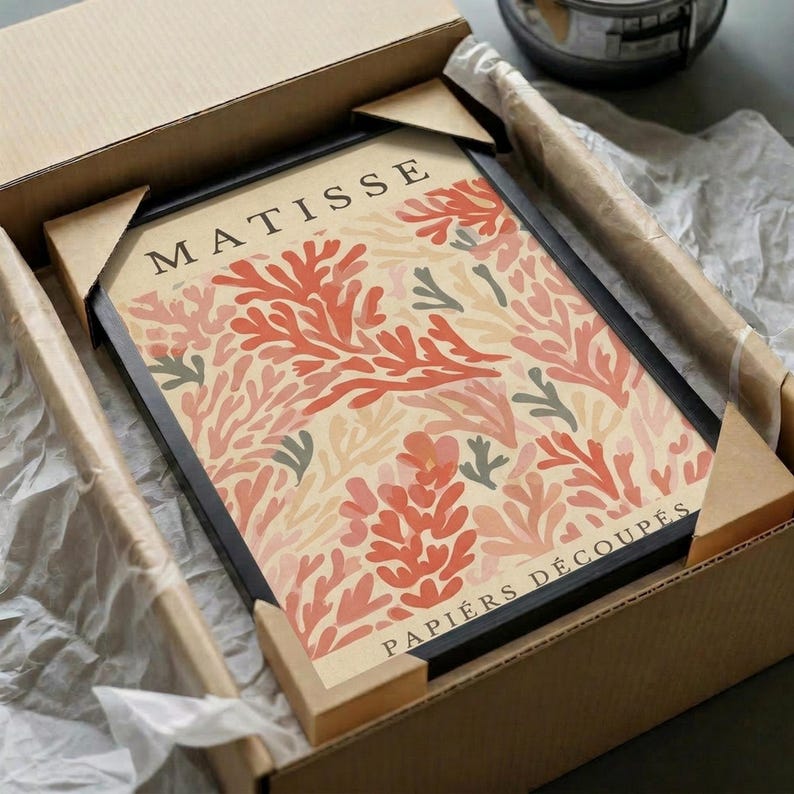 Matisse Exhibition Poster, Coral Cutout Art Print, Papiers Decoupes ...