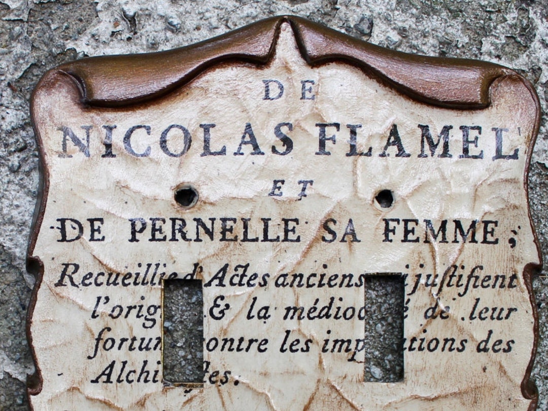 Nicolas Flamel Philosopher's Stone Library Book Double Light Switch ...