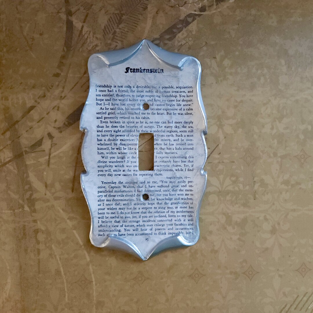 Mary Shelley Frankenstein Decoupage Library Book Light Switch Plate ...