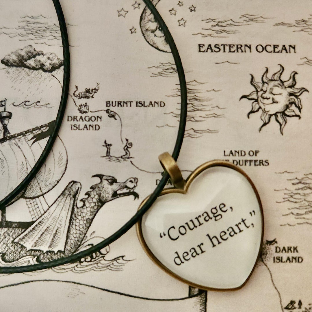Courage Dear Heart Book Page Pendant Necklace Keychain - Etsy