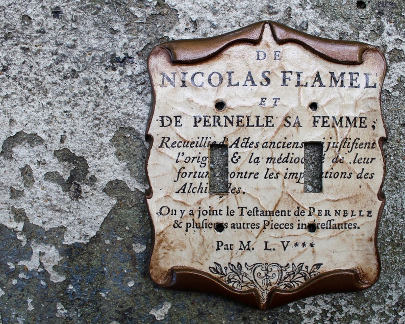 Nicolas Flamel Philosopher's Stone Library Book Double Light Switch ...