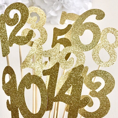 Table Numbers Centerpiece on Sticks Wedding Baby Shower - Etsy
