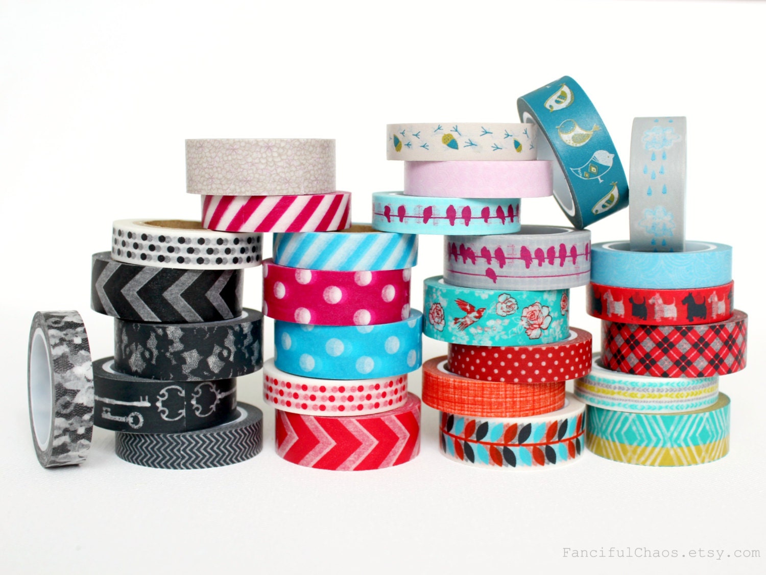 Washi Tape Printed Paper Tape Pretty Tape Turquoise Magenta | Etsy