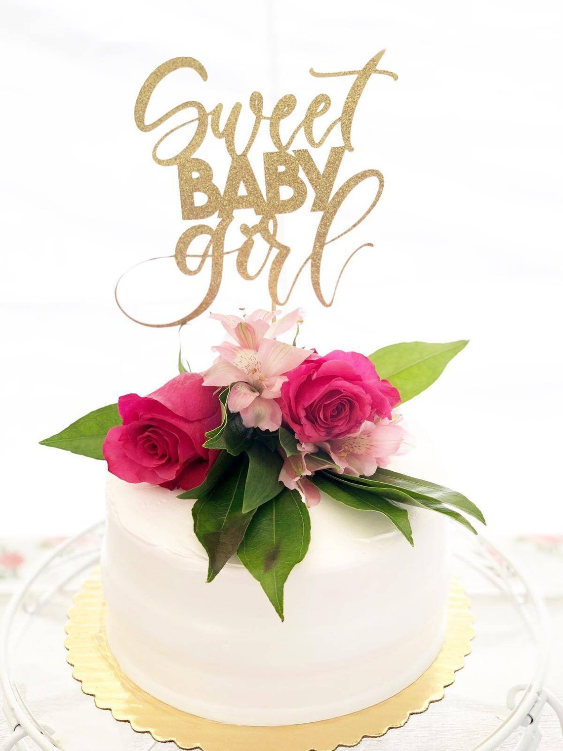 Sweet Baby Girl Cake Topper It's a Girl Baby Shower - Etsy