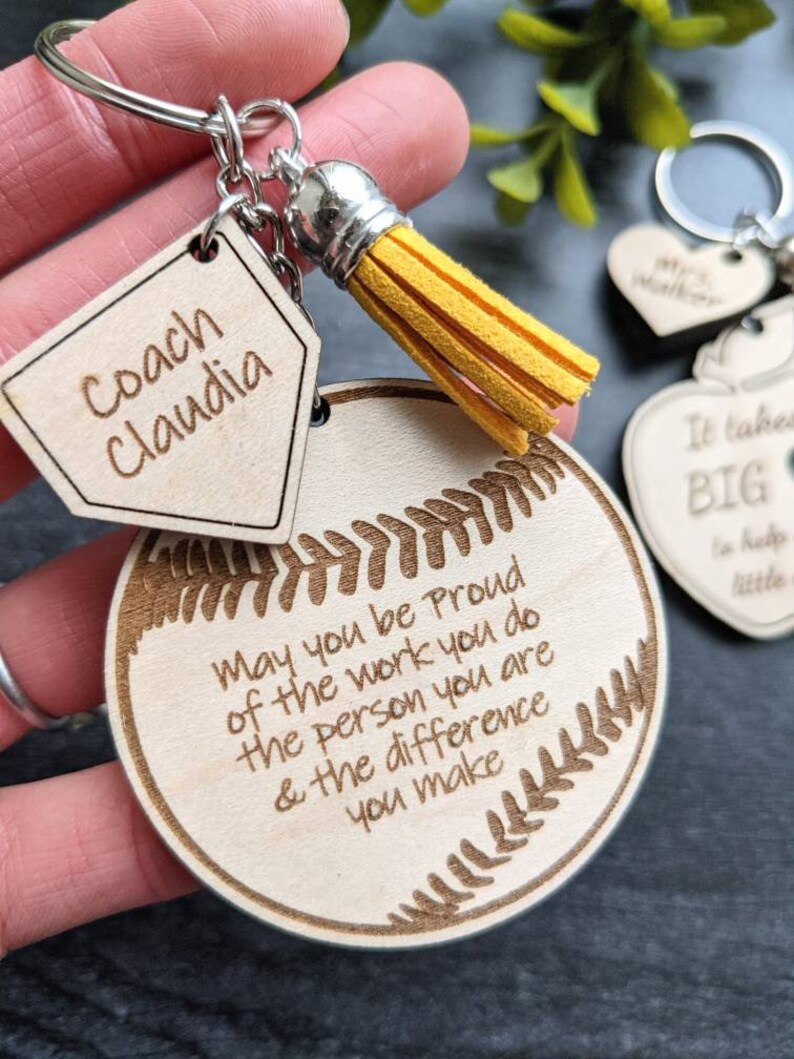Baseball Softball Coach Keychain Personalized Gift Engraved - Etsy