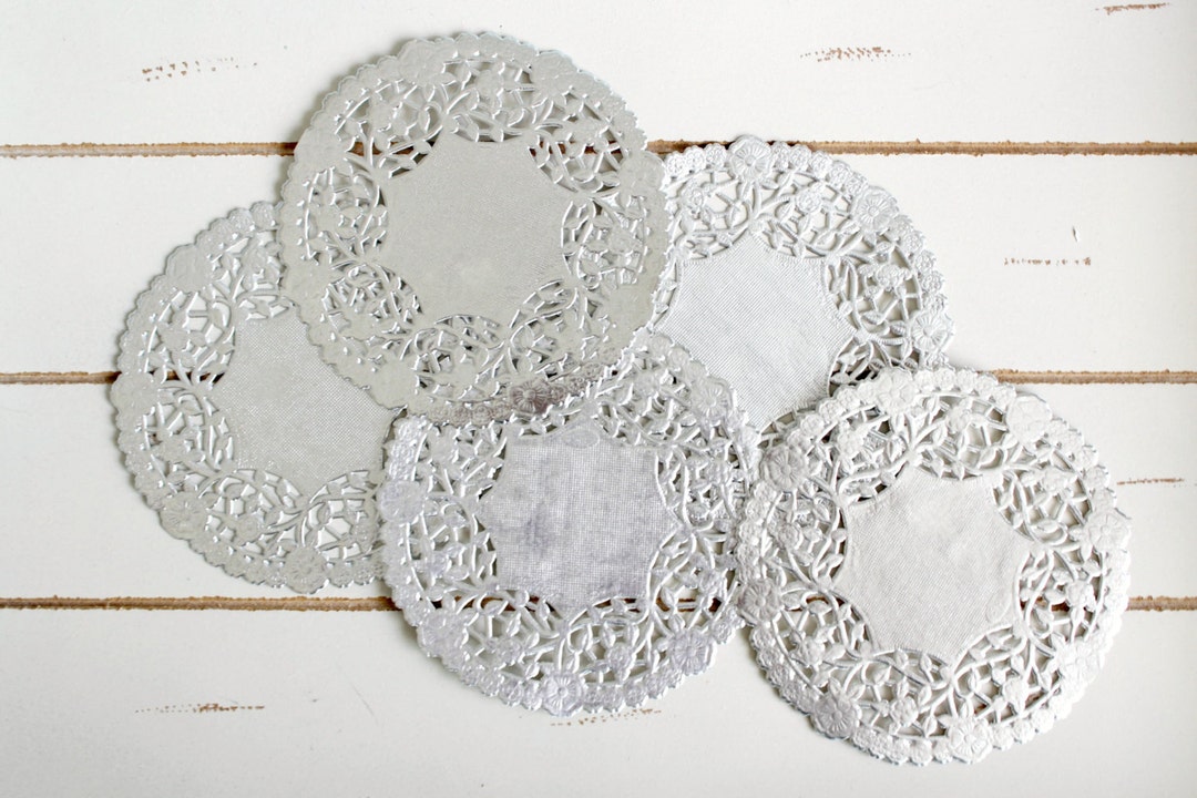 50 Metallic Shine Silver Paper Doily Doilies 4 Inch - Etsy