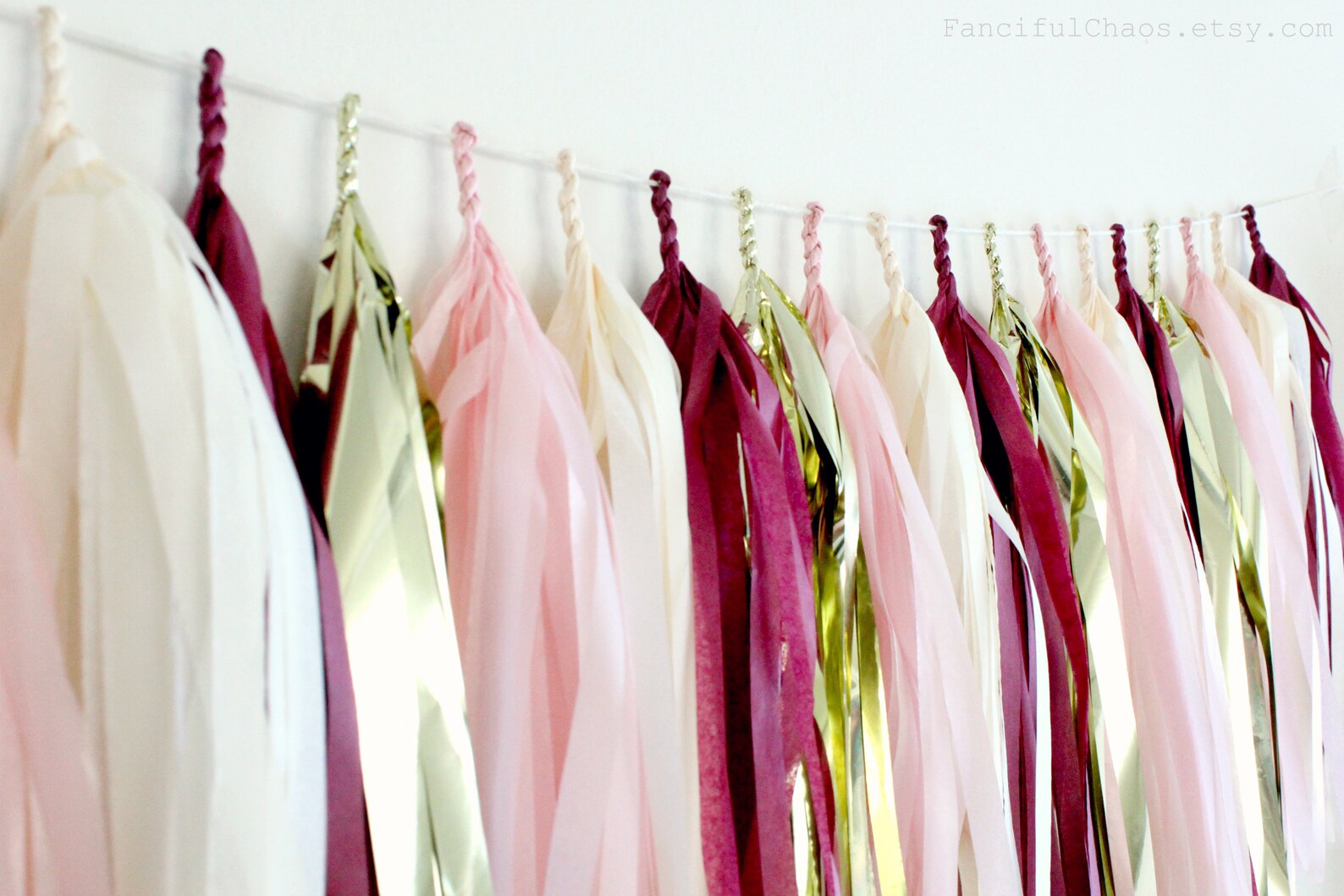 Maroon Burgundy Cream Pink Gold Tissue Paper Tassel - Etsy