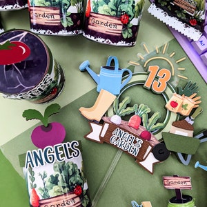 Gardening Cake Topper, Garden Birthday Party, Farming, Fruit and ...