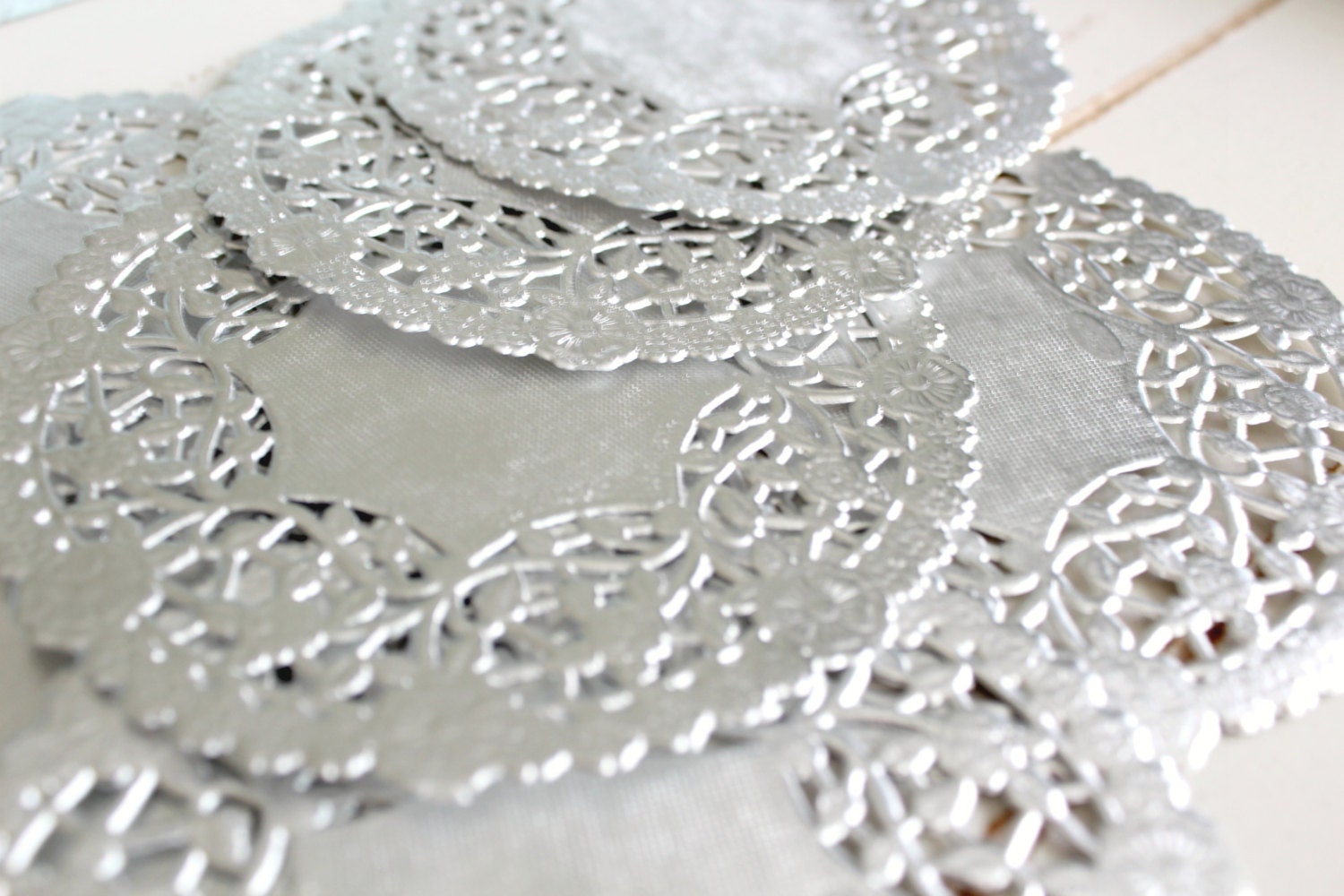 50 Metallic Shine Silver Paper Doily Doilies 4 Inch | Etsy