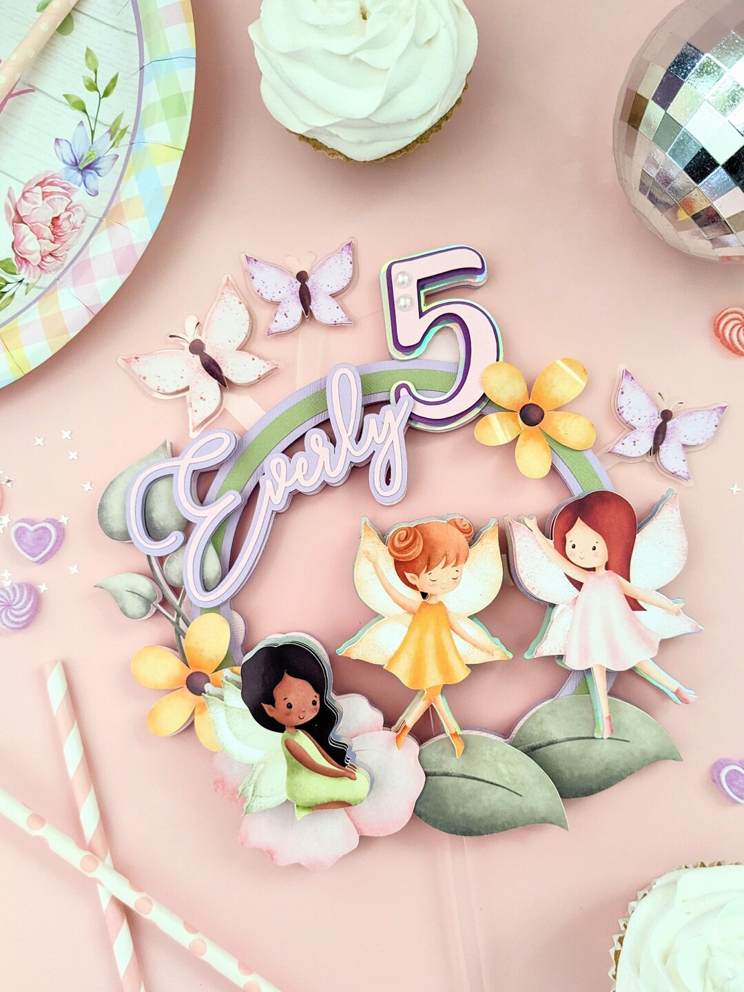 Fairy Cake Topper, Fairy First Birthday Party Decor, Fairy Garden ...