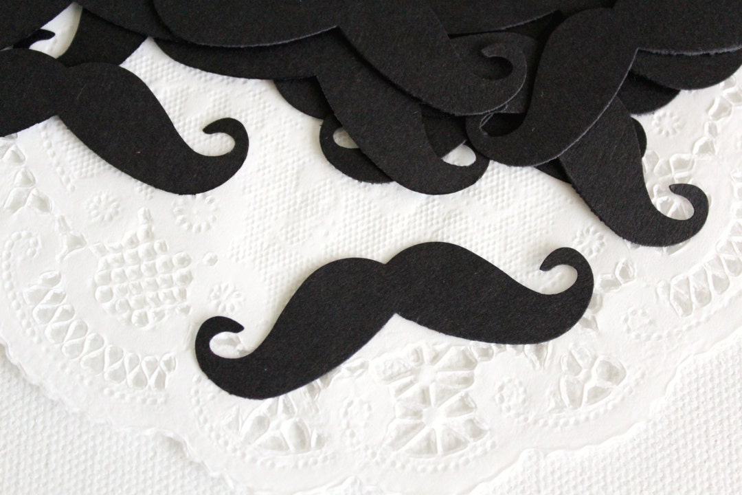 50 Black Mustache Die Cuts Punches Cardstock 2 1/4 Inch scrapbook ...
