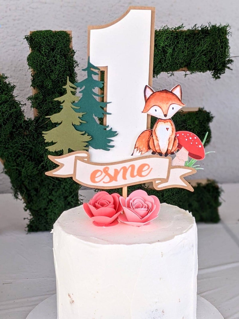 Winter Woodland Fox Cake Topper First Birthday 1st Birthday | Etsy