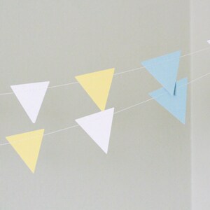 Light Blue, Yellow, White, Grey 10 Ft Geo Triangle Paper Garland ...