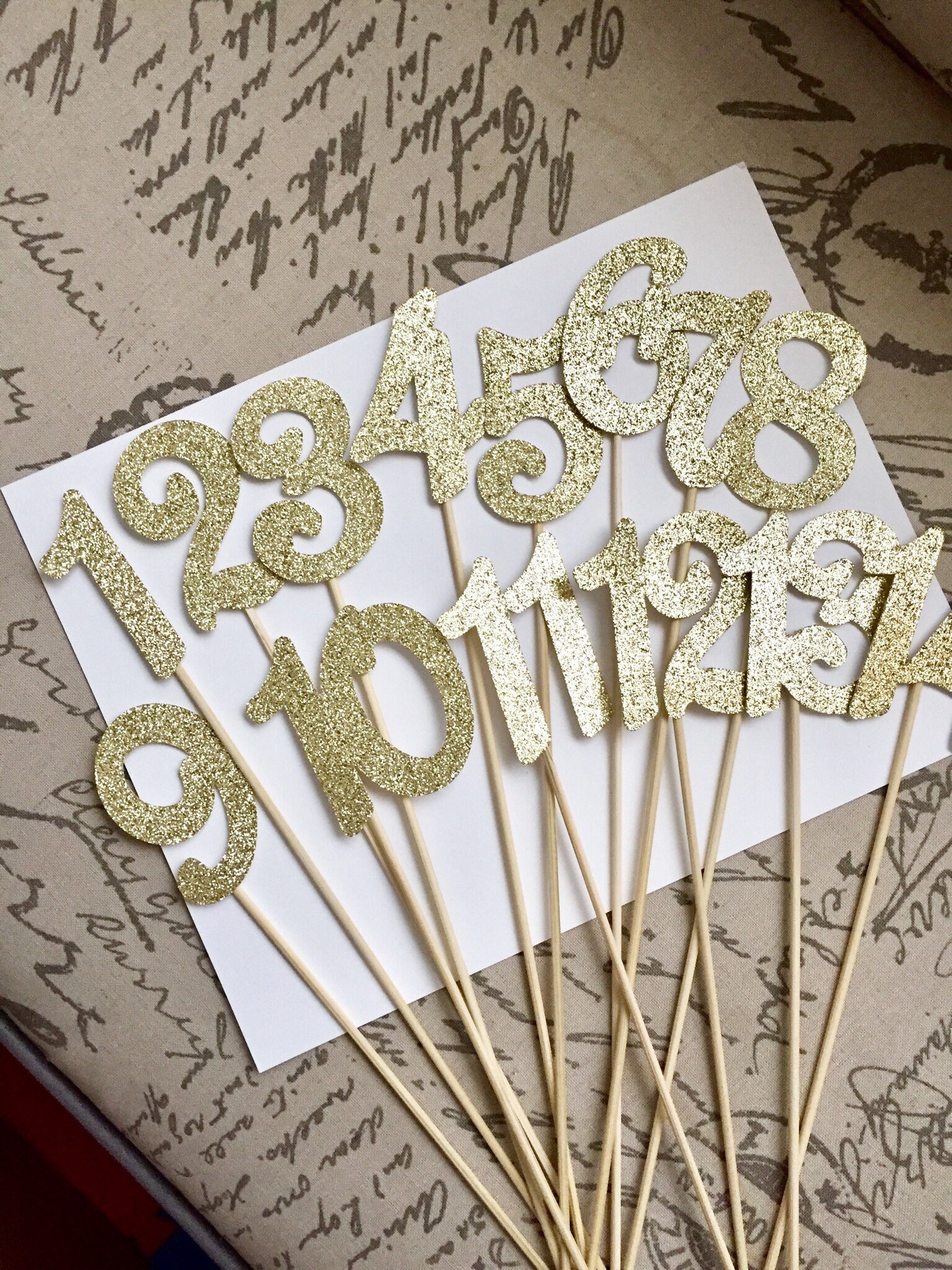 Table Numbers Centerpiece on Sticks Wedding Baby Shower | Etsy