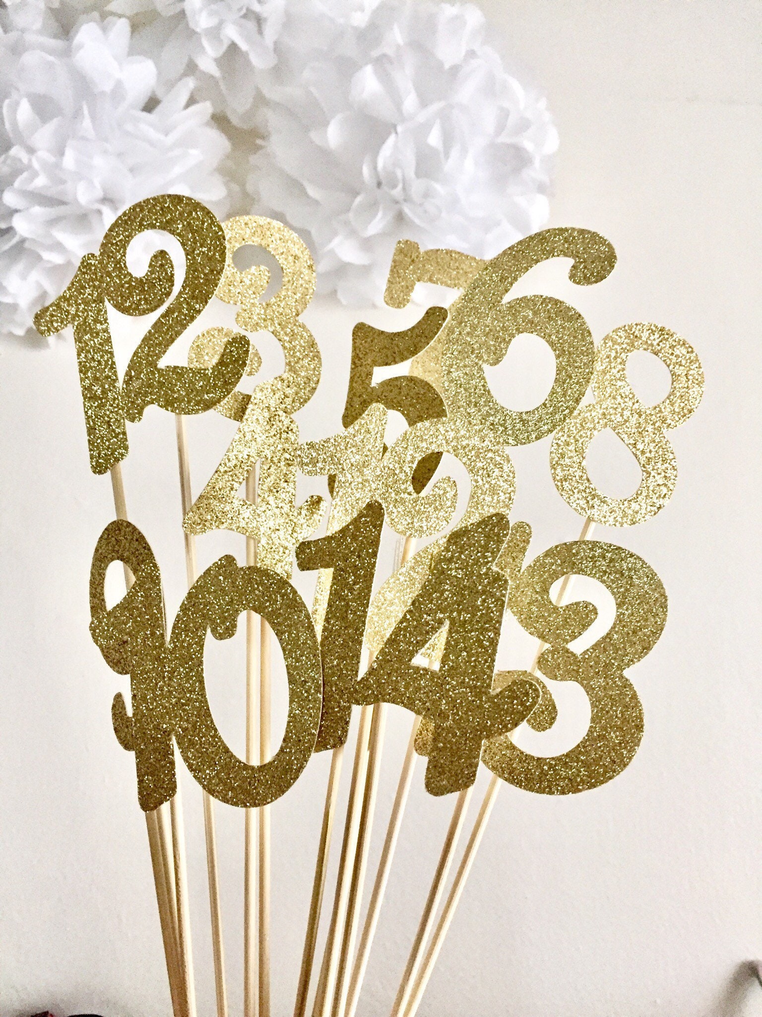 Table Numbers Centerpiece on Sticks Wedding Baby Shower | Etsy