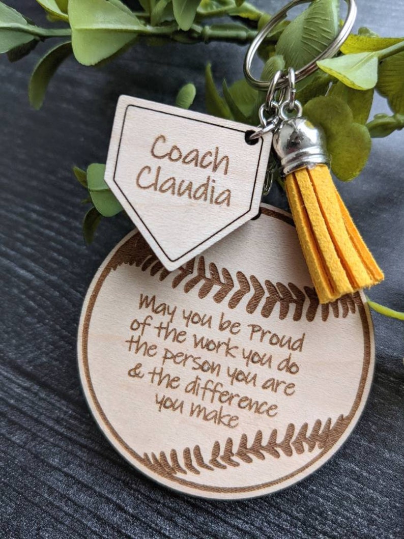 Baseball Softball Coach Keychain Personalized Gift Engraved - Etsy