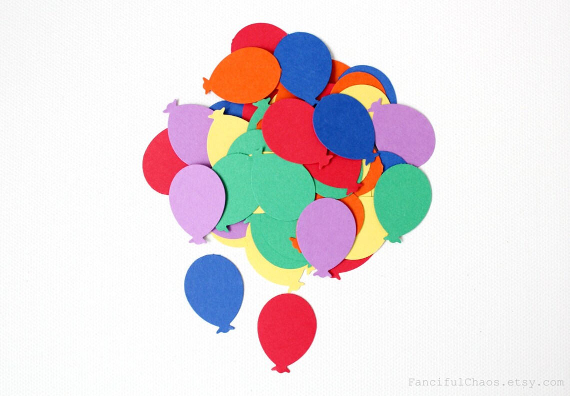 50 Primary Balloon Die Cuts Punches Cardstock 1 Inch - Etsy