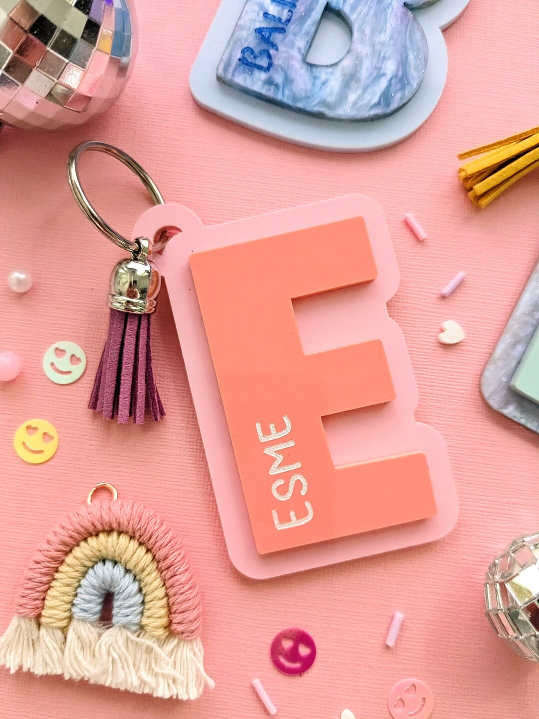 Personalized Name Keychain, Acrylic Name Keychain, Back to School ...