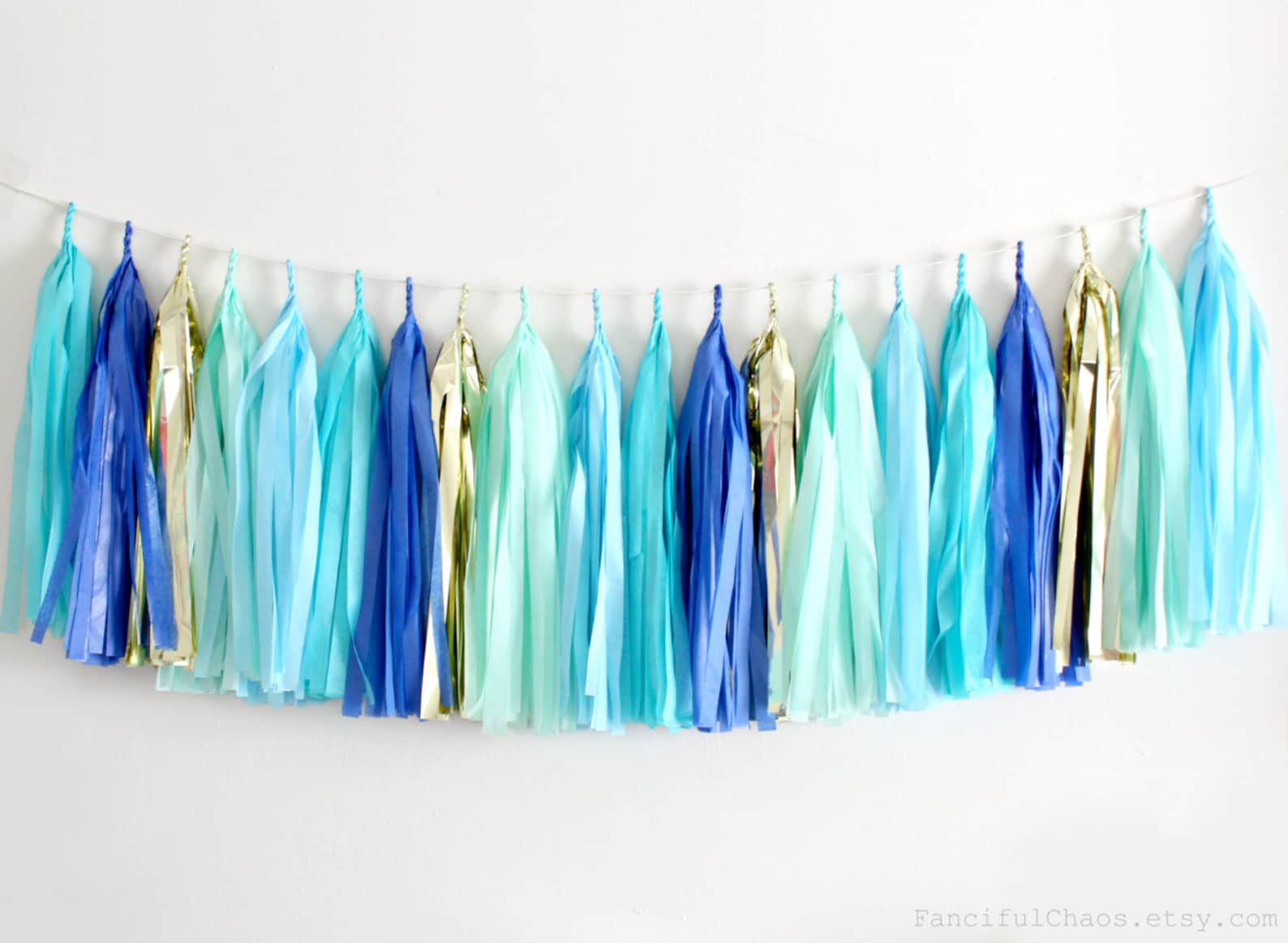 Turquoise Blue Light Blue Mint Green Gold Tissue Paper | Etsy