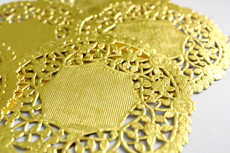 50 Metallic Shine Gold Paper Doily Doilies 6 Inch Rustic - Etsy UK