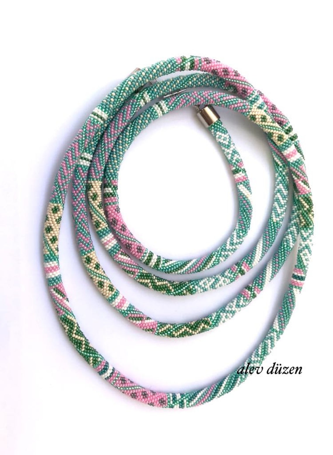 Bead Crochet Necklace Long Bead Crochet Rope Necklace Seed - Etsy