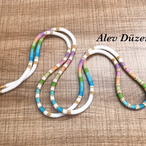 Native Style Beaded Rope Necklace - Etsy