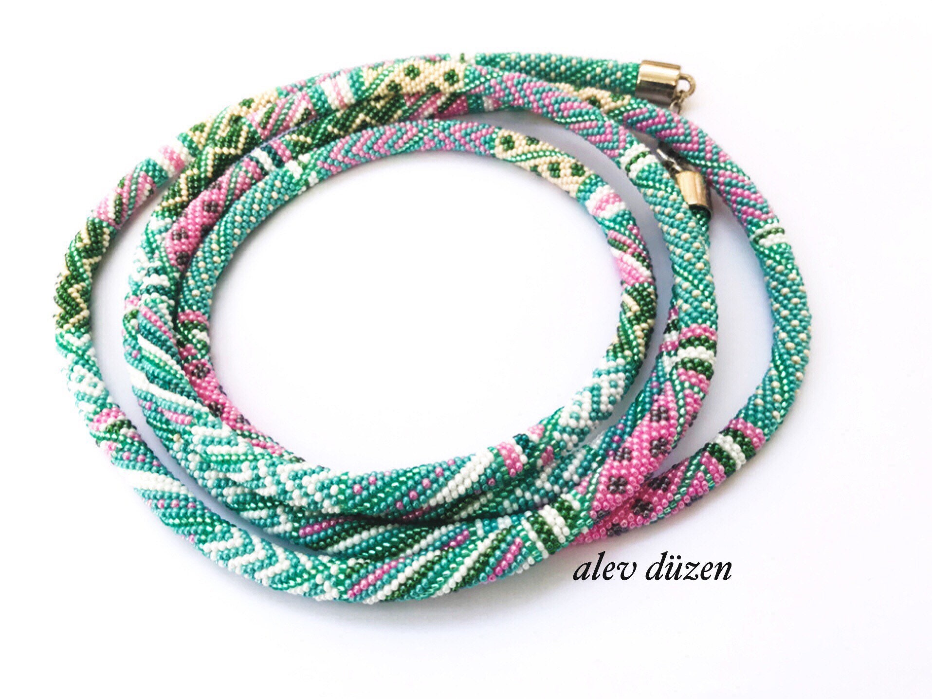 Bead Crochet Necklace Long Bead Crochet Rope Necklace Seed | Etsy