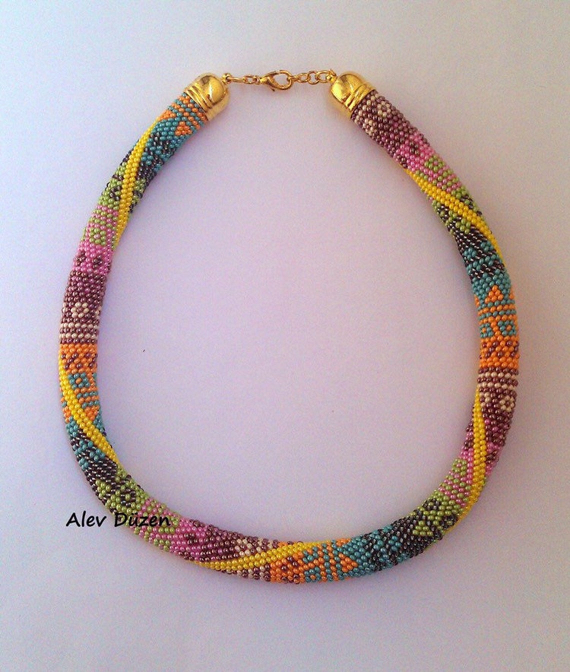 Bead Crochet Necklace Handmade Seed Bead Beaded Necklace - Etsy