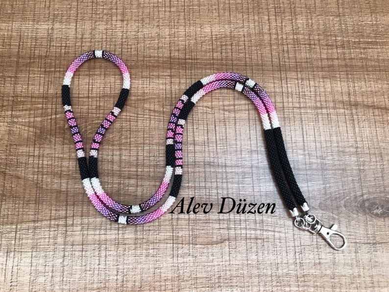 Native American Style Lanyard Beaded Badge Holder Beaded - Etsy