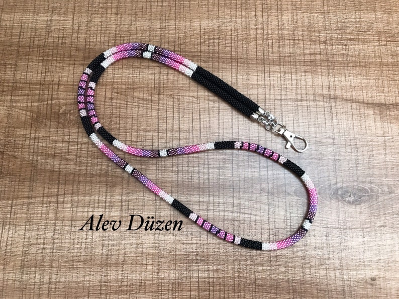 Native American Style Lanyard Beaded Badge Holder Beaded - Etsy