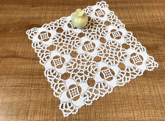 Crochet Doily Handmade Doily Square Doily - Etsy