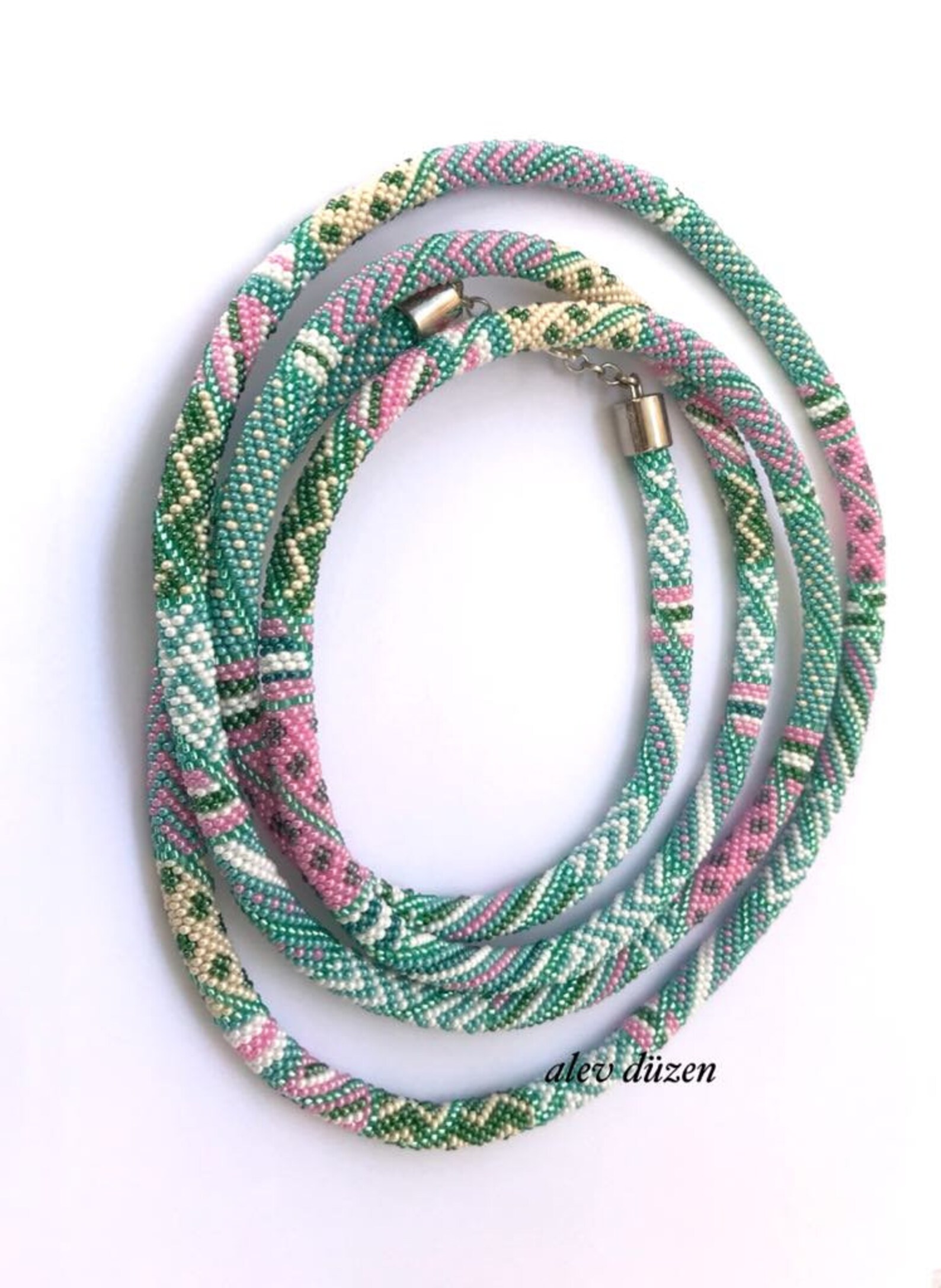 Bead Crochet Necklace Long Bead Crochet Rope Necklace Seed | Etsy