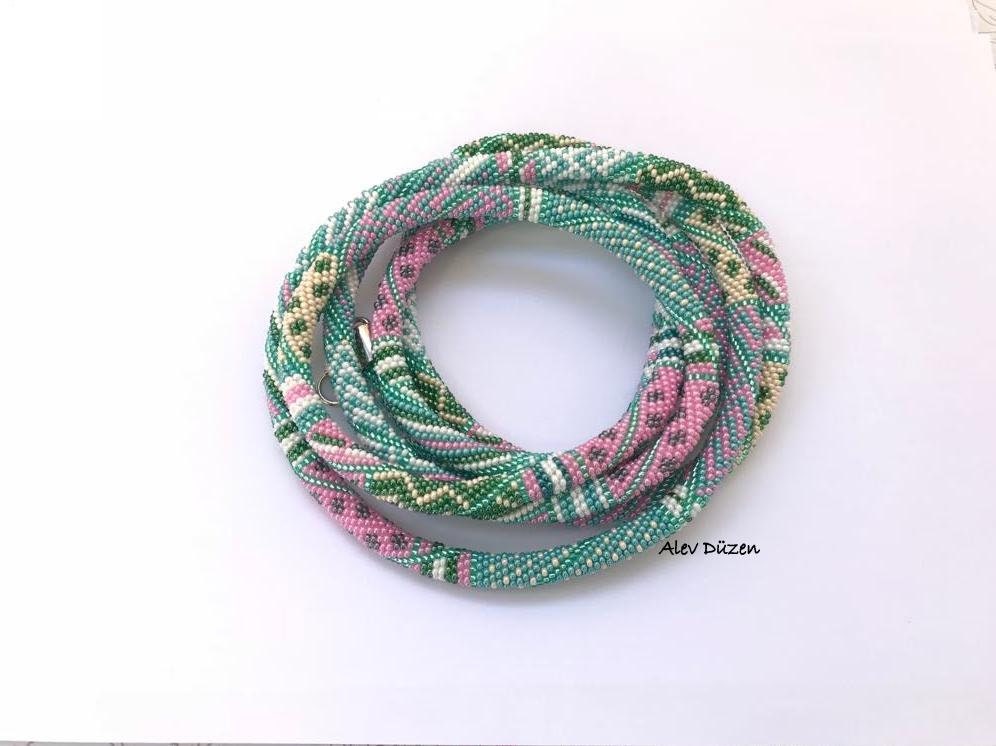 Bead Crochet Necklace Long Bead Crochet Rope Necklace Seed | Etsy