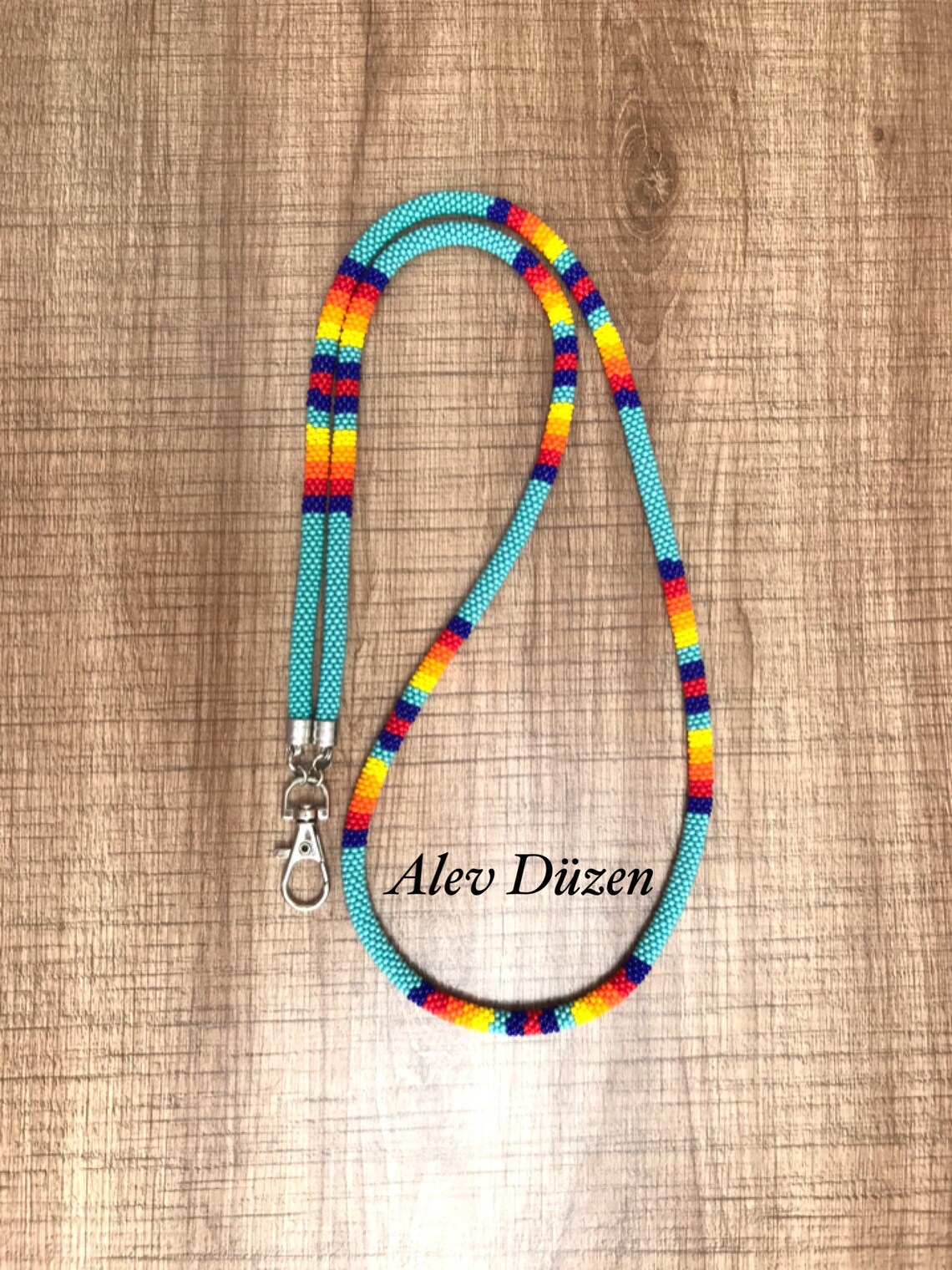 Native American Style Lanyard Beaded Badge Holder Beaded - Etsy