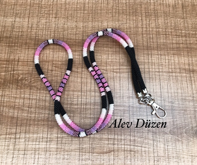 Native American Style Lanyard Beaded Badge Holder Beaded - Etsy