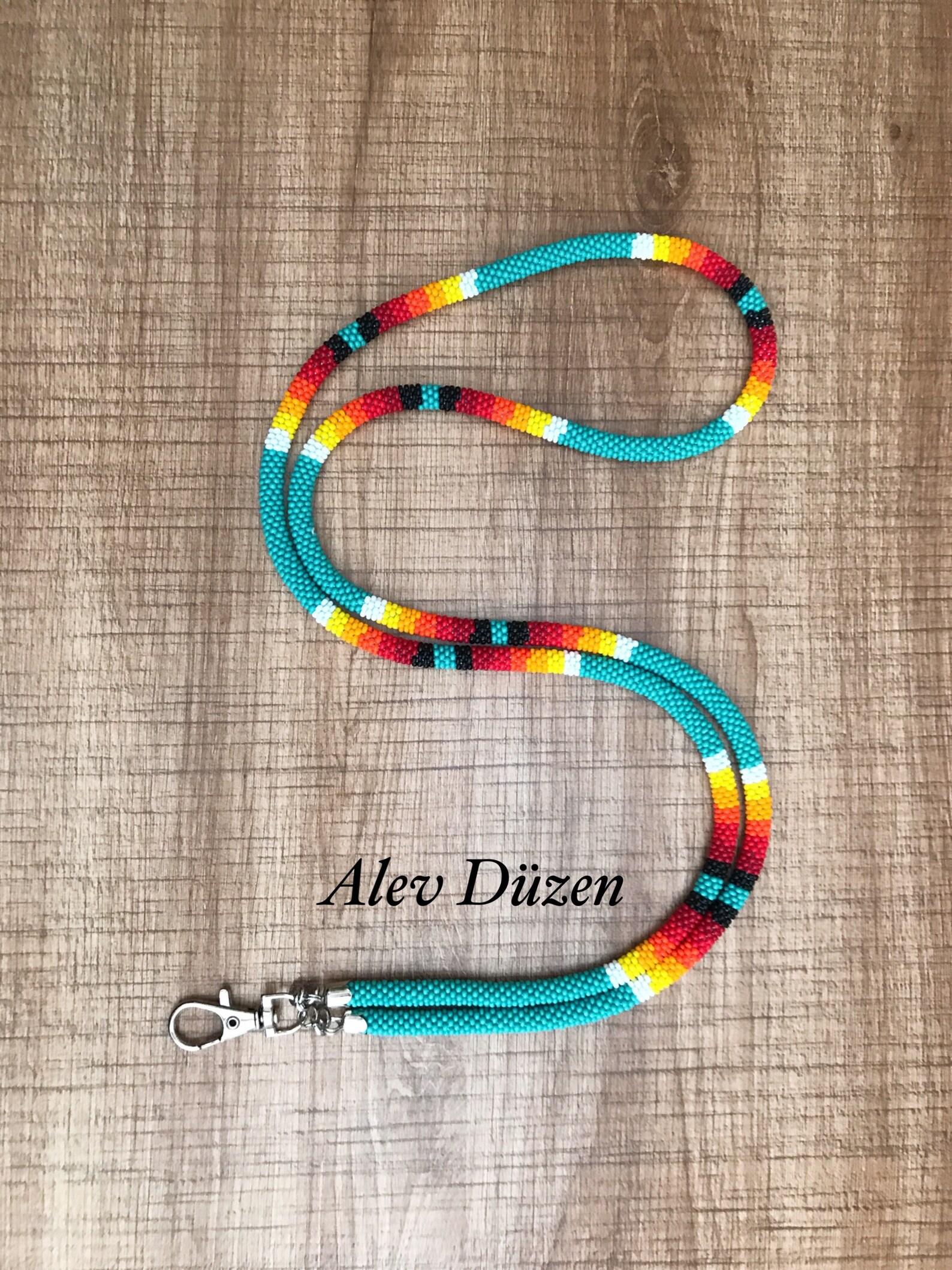 Native American Style Lanyard Beaded Badge Holder Beaded - Etsy