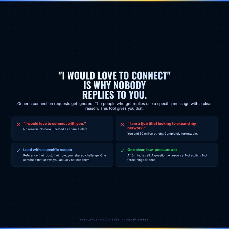 Linkedin Message Templates | Cold Outreach System | Connection Request ...