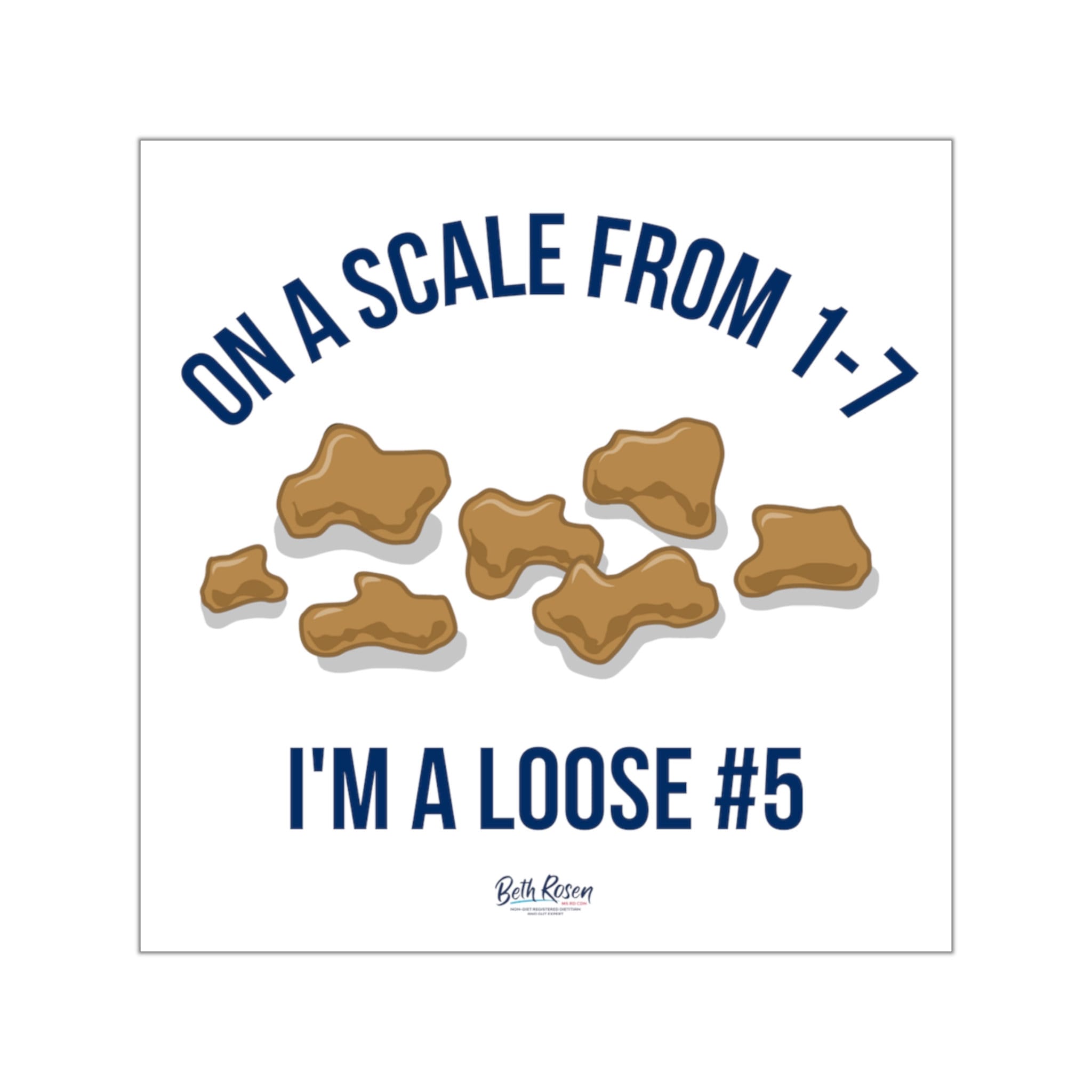 Bristol Stool Chart Loose 5 Square Vinyl Stickers funny Sticker,poop ...