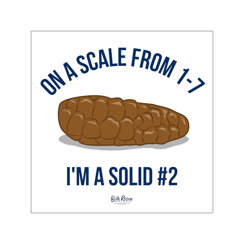 Bristol Stool Chart Solid #2 Square Vinyl Stickers |funny Sticker,poop ...
