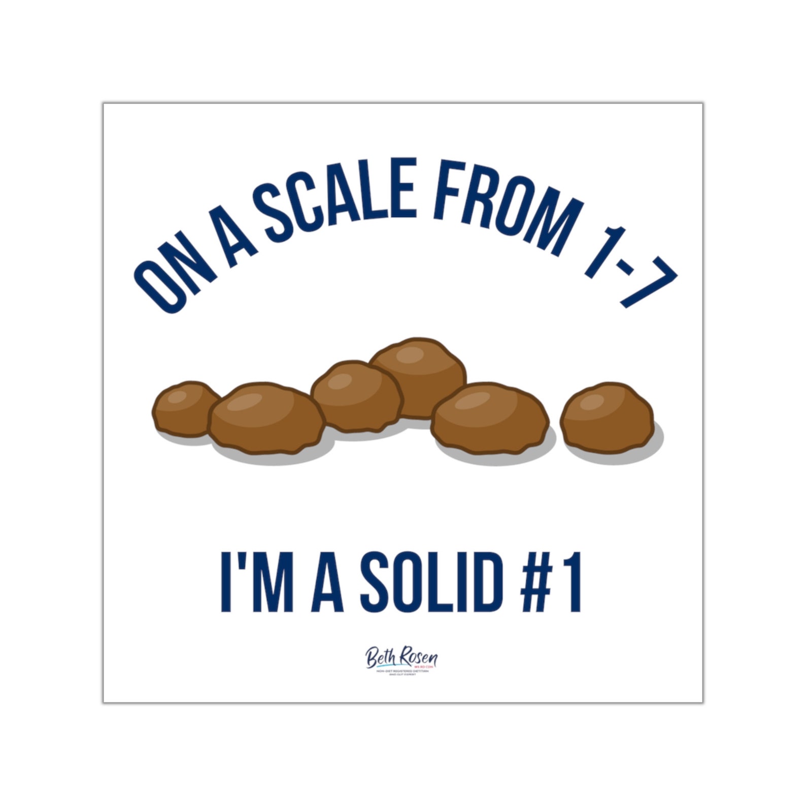 Bristol Stool Chart Solid #1 Square Vinyl Stickers |funny Sticker,poop ...