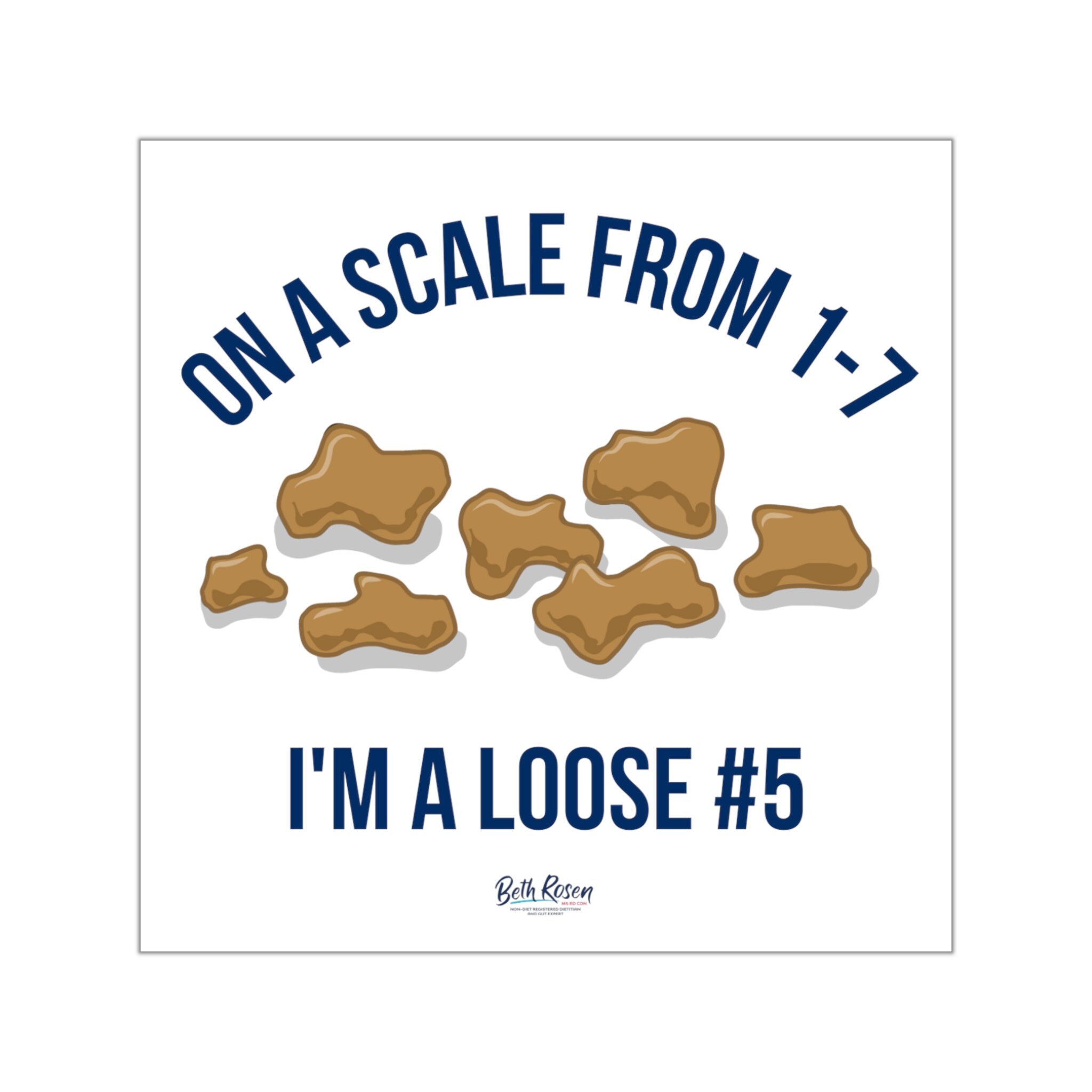Bristol Stool Chart Loose #5 Square Vinyl Stickers |funny Sticker,poop ...